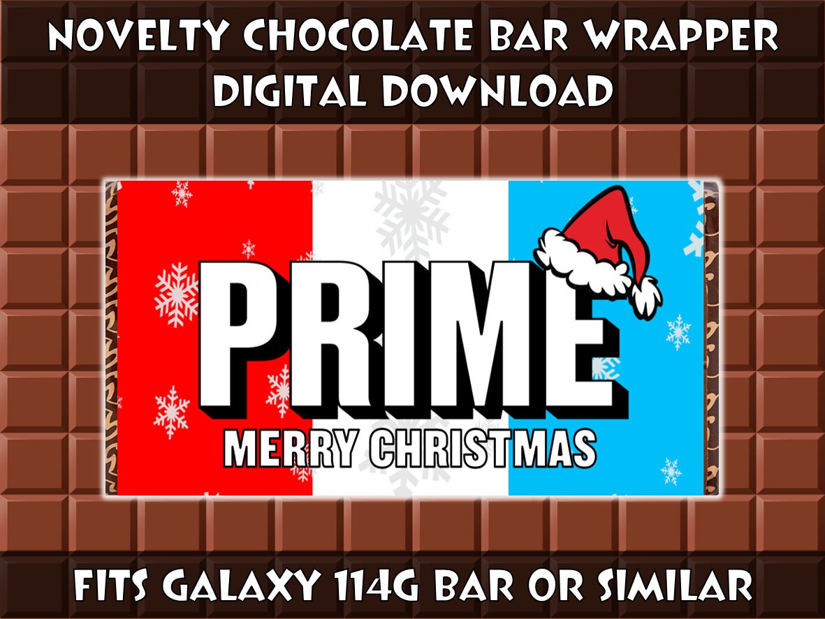 Christmas Prime Ice Pop Inspired Printable Chocolate Bar Wrapper ...