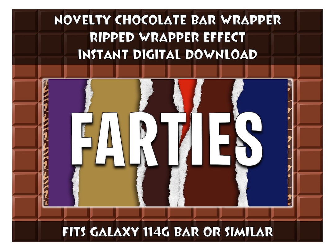 Farties Insult Chocolate Bar Wrapper Novelty Fun Gift Instant Digital ...