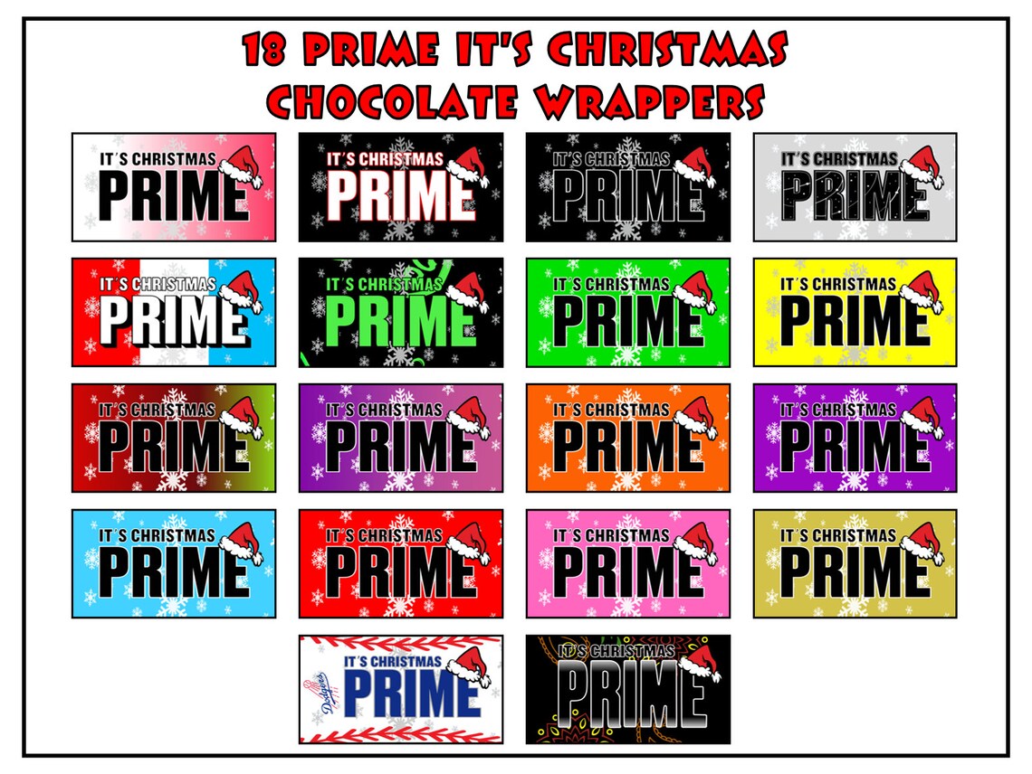18 Prime Inspired It's Christmas Prime Chocolate Bar Wrappers Joke ...