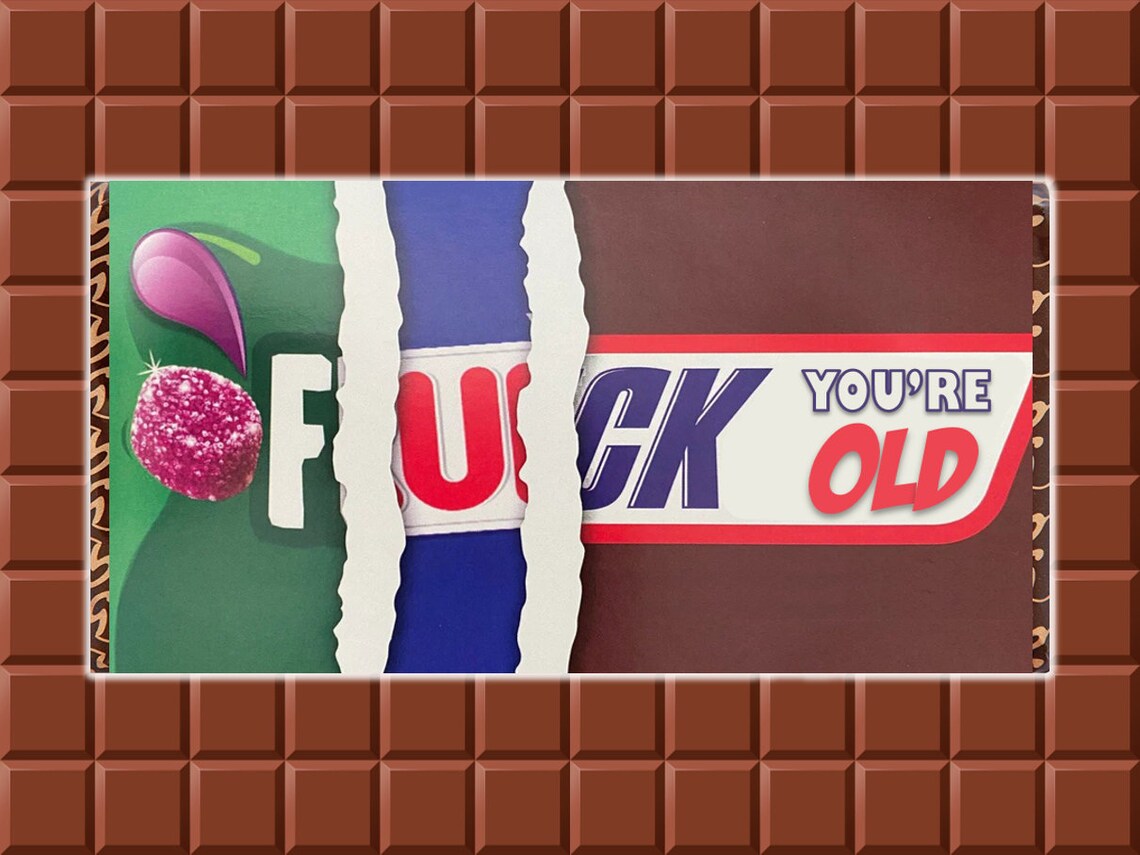 Birthday Chocolate Bar Wrapper Printable Chocolate Wrapper Novelty ...