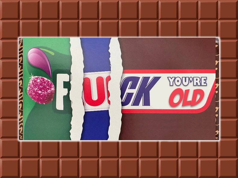 Birthday Chocolate Bar Wrapper Printable Chocolate Wrapper Novelty ...