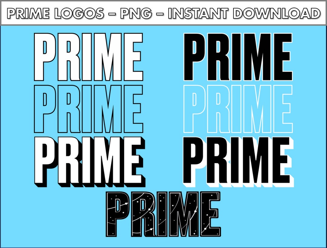 Prime Logos PNG Design, Great for T-shirts, Hats, Stickers, Decals ...
