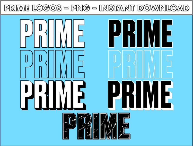 Prime Logos PNG Design, Great for T-shirts, Hats, Stickers, Decals ...