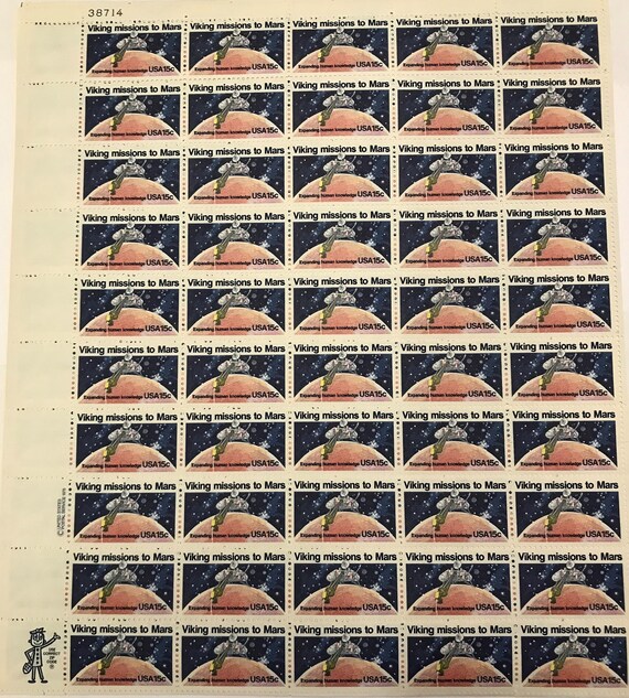 1978 Viking Mission to Mars US Postage Stamps Full Sheet of | Etsy