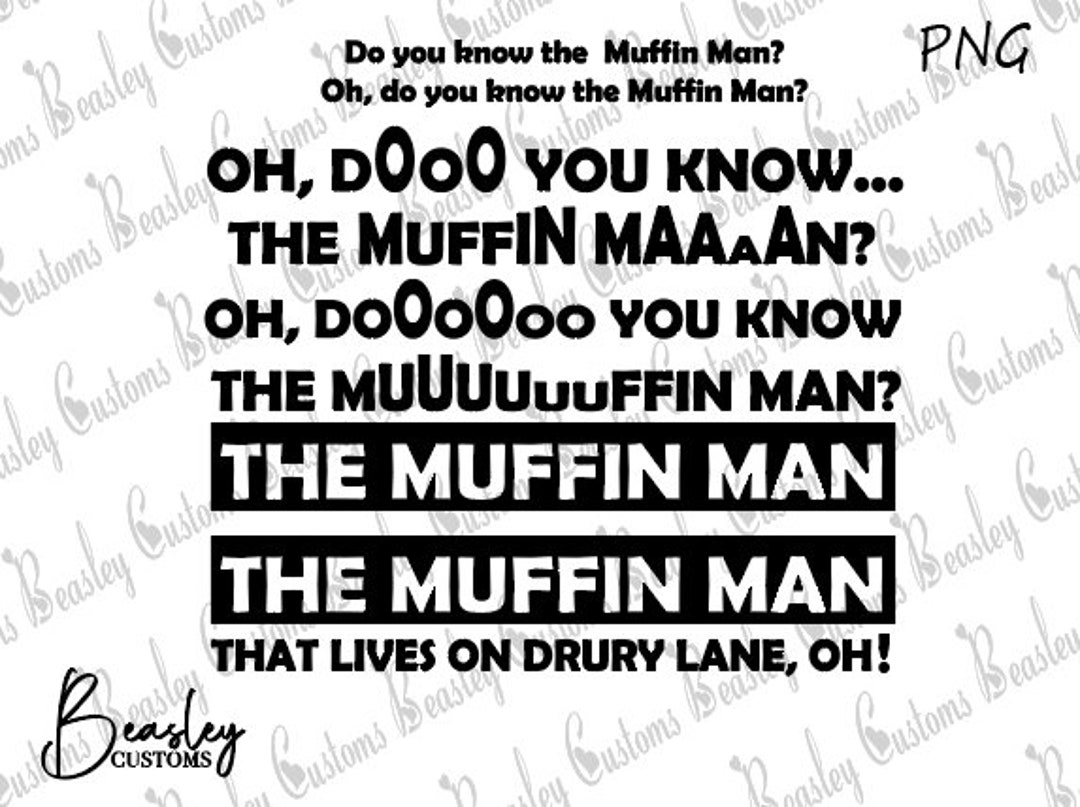 Do You Know the Muffin Man PNG / Muffin Man PNG - Etsy