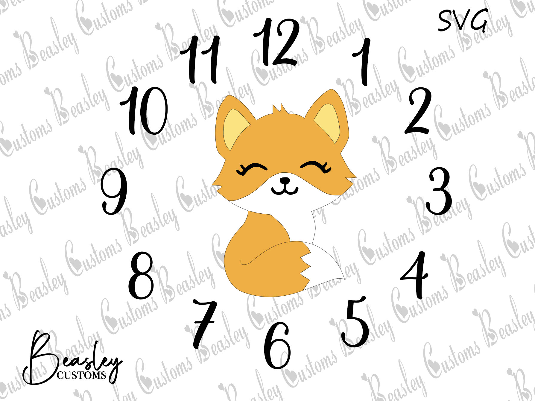 Fox Clock-face SVG Clock-face SVG Fox SVG - Etsy Canada