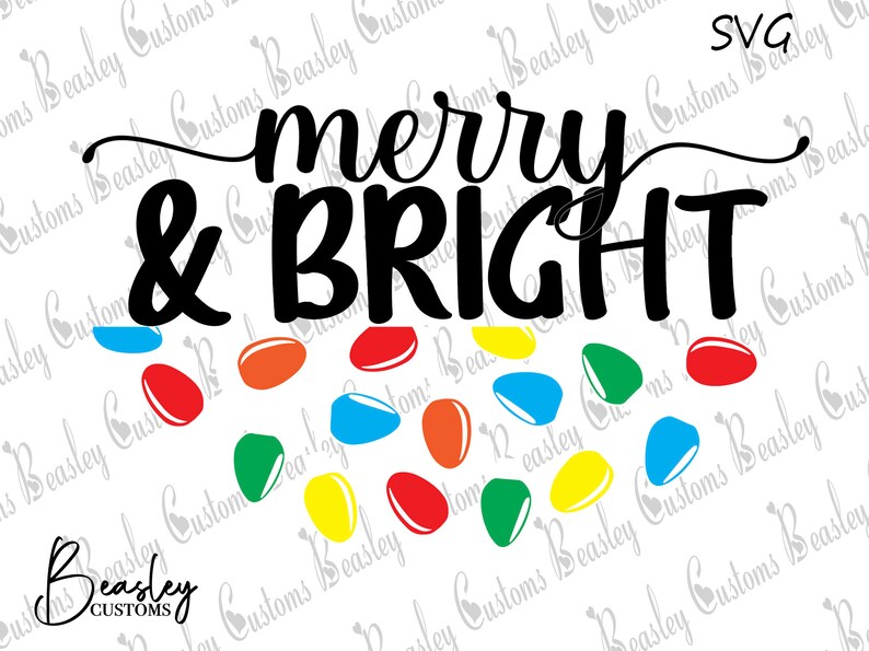 Merry and Bright SVG, Christmas SVG, Christmas Lights SVG - Etsy