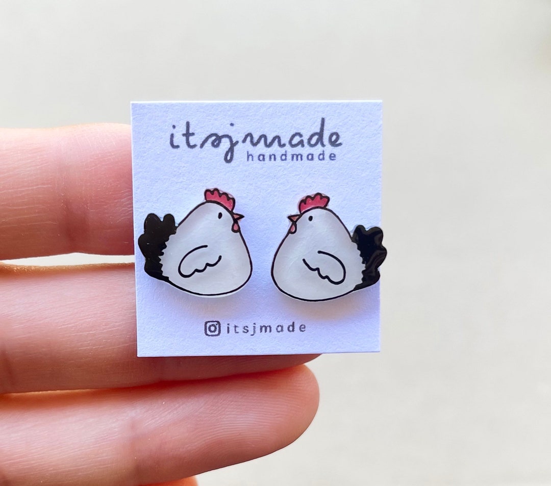 Chicken Chook Bird Animal Pet Earrings Jewellery Accessories Gift Hand ...