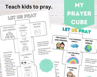 Printable Lords Prayer Cube | Christian Coloring Page | Teach Kids to ...