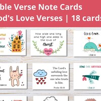 God's Love Bible Verse Note Cards Printable Scripture Valentines Cute ...