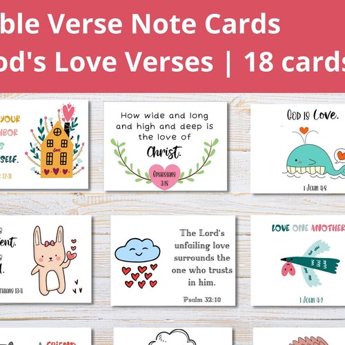 Printable Bible Verse Notes for Kids Scripture Cards for - Etsy Canada