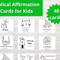 40 Christian Affirmation Cards for Children: Biblical Scripture ...