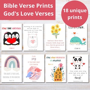 God's Love Bible Verse Prints | Printable Scripture Art | Nursery ...