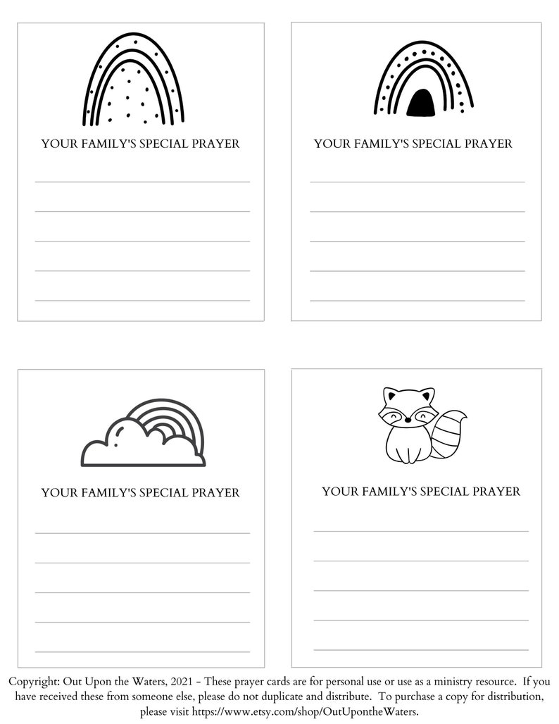 Mealtime Prayer Cards | Children's Printable Prayers | Lunchbox Notes ...