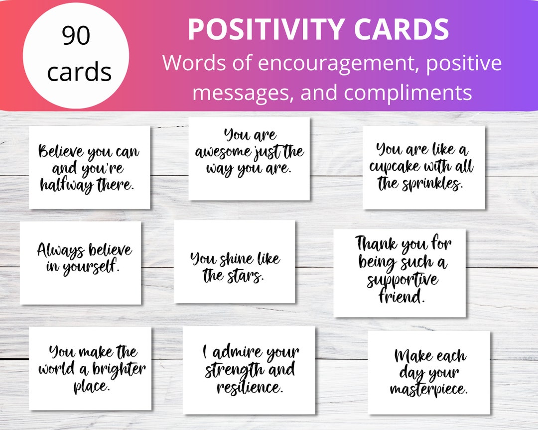 Positivity Cards | Inspirational Quotes Note Cards| Notes of ...