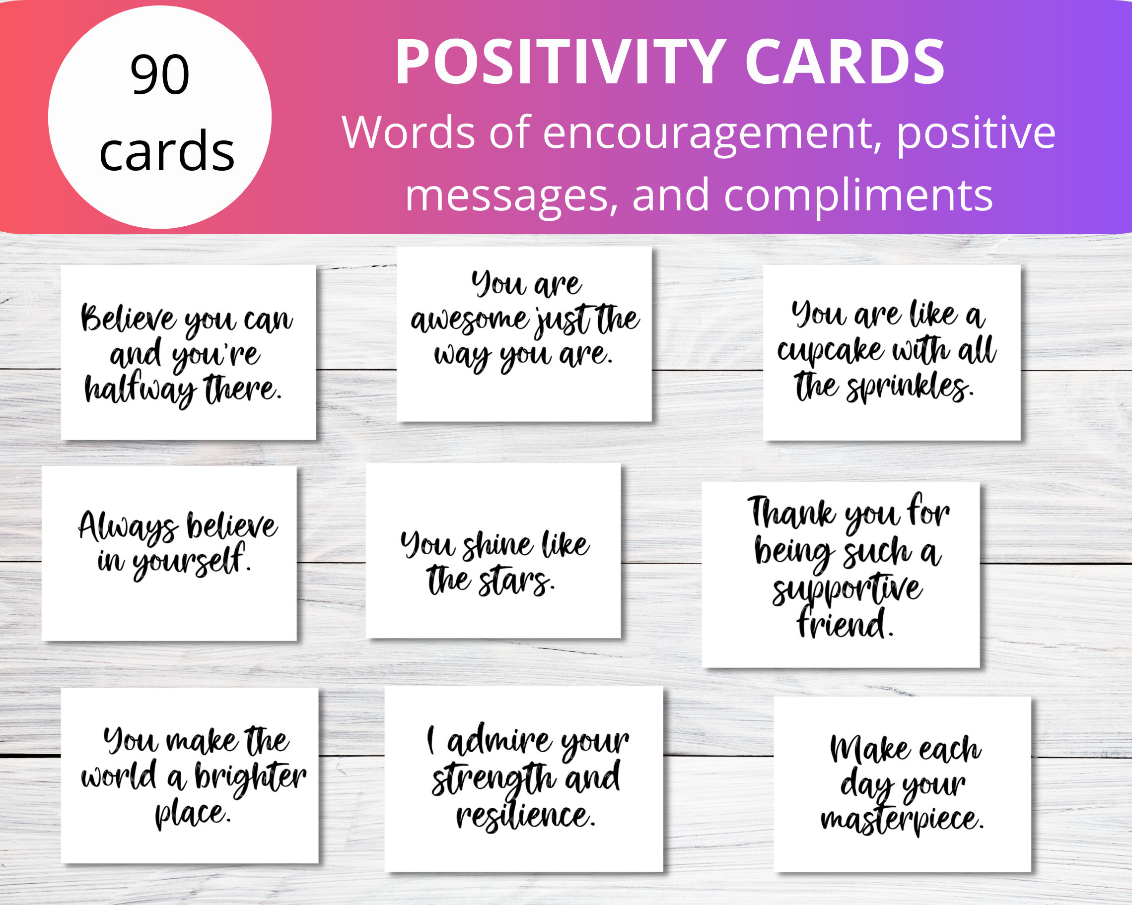 Positivity Cards | Inspirational Quotes Note Cards| Notes of ...