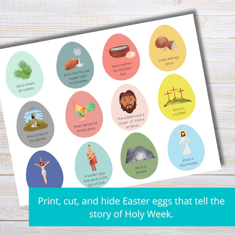 The Easter Story Scavenger Hunt | Christian Easter Egg Hunt for Kids ...