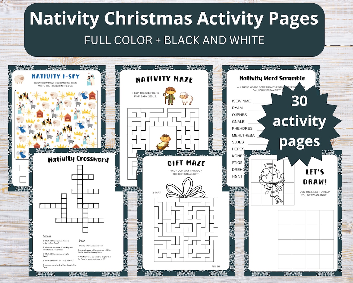 Nativity Christmas Activity Pages | Christian Christmas Activites ...