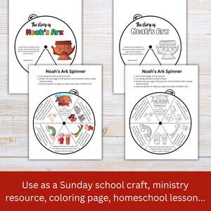 Noah's Ark Printable Bible Craft | Story Spinner | Noah's Ark Coloring ...