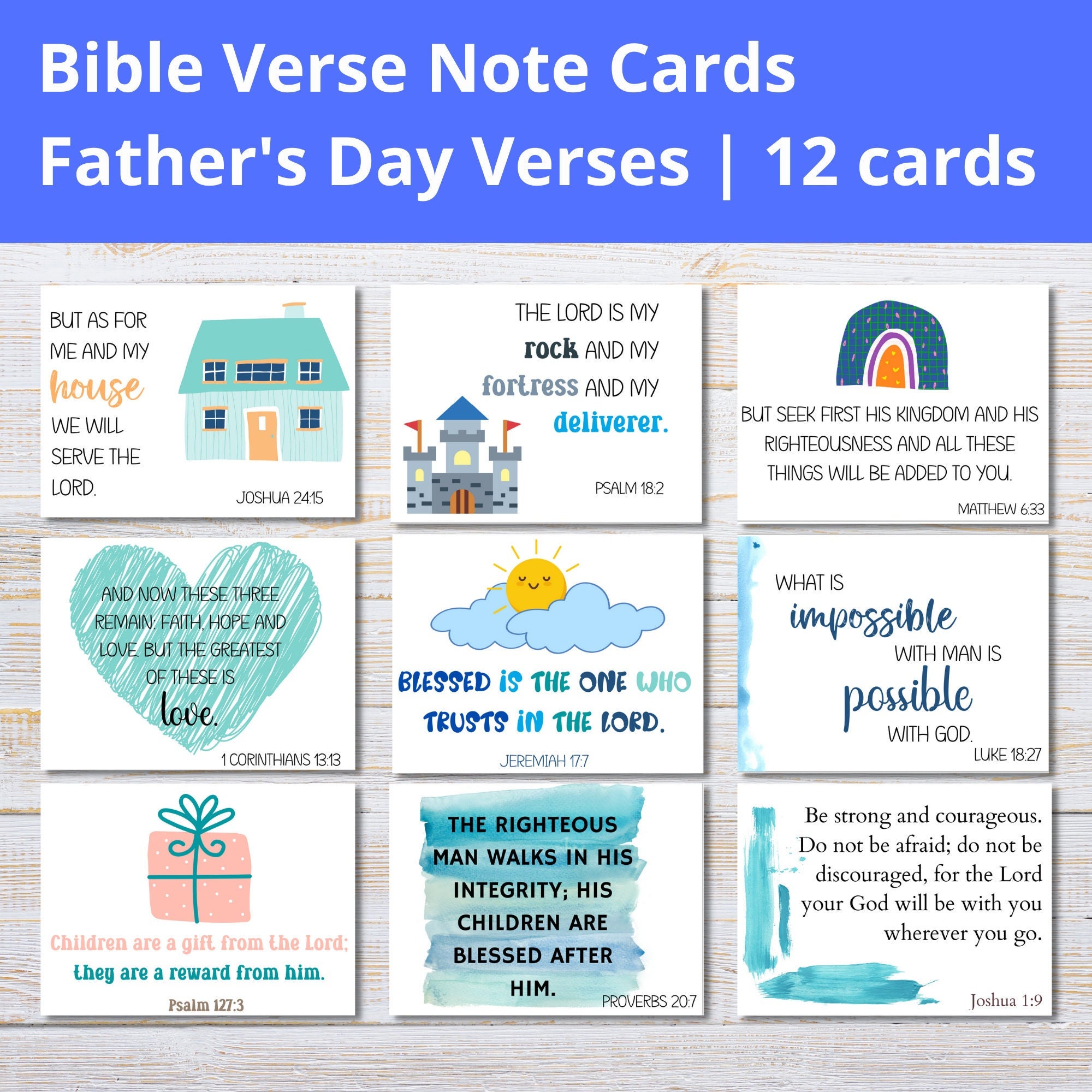 Fathers Day Bible Verse Cards | Fathers Day Scripture Cards ...