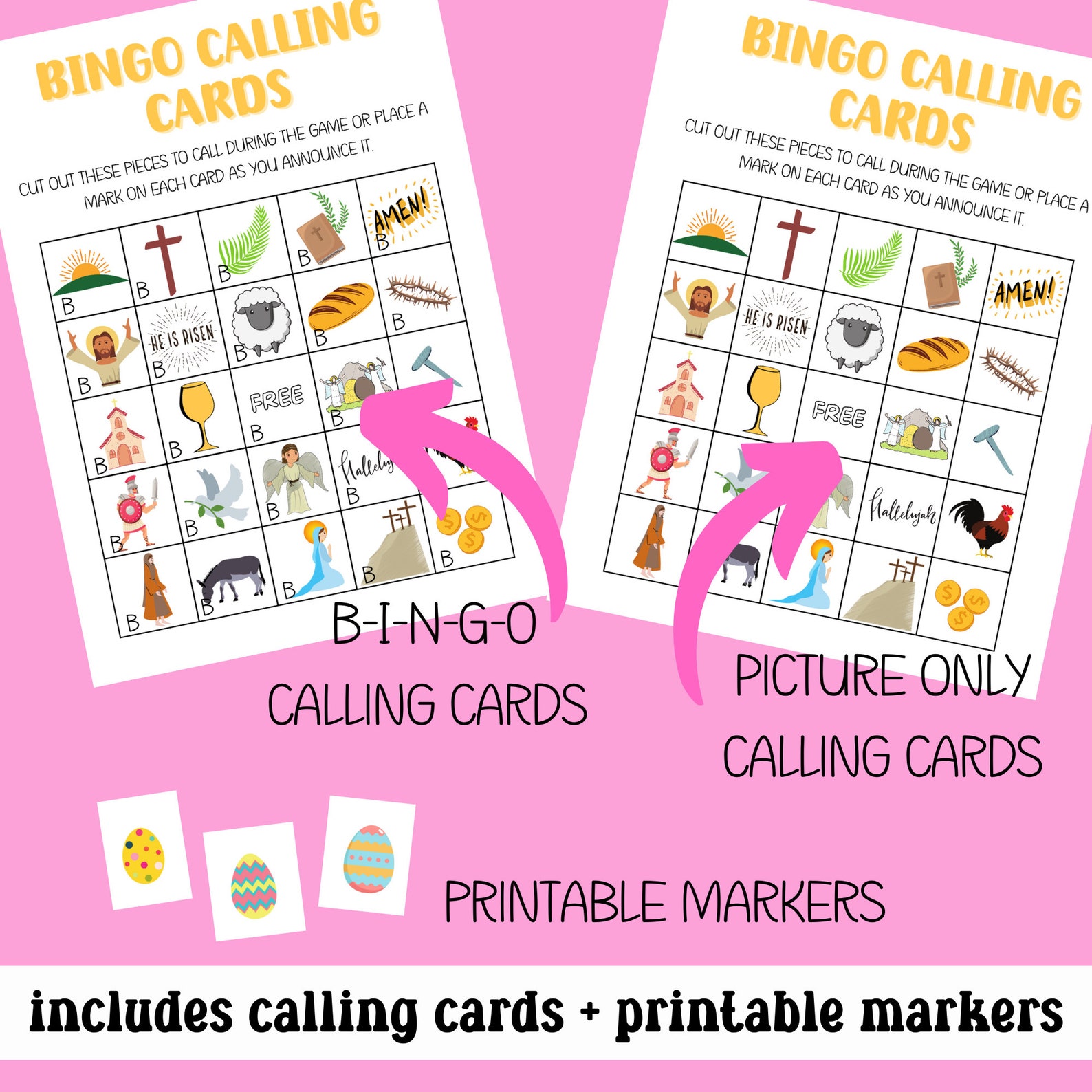 Easter Bingo Game for Kids Resurrection Bingo Religious Bingo Printable ...