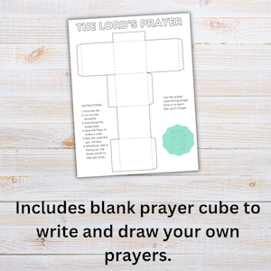 Printable Lords Prayer Cube | Christian Coloring Page | Teach Kids to ...