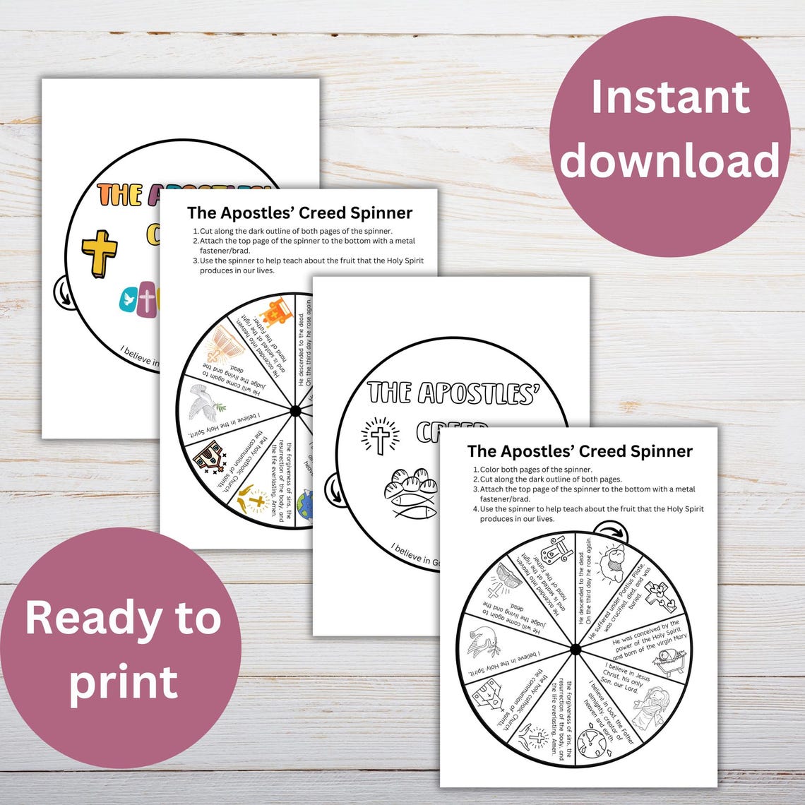 The Apostles' Creed Paper Craft | Sunday School | Christian Coloring ...