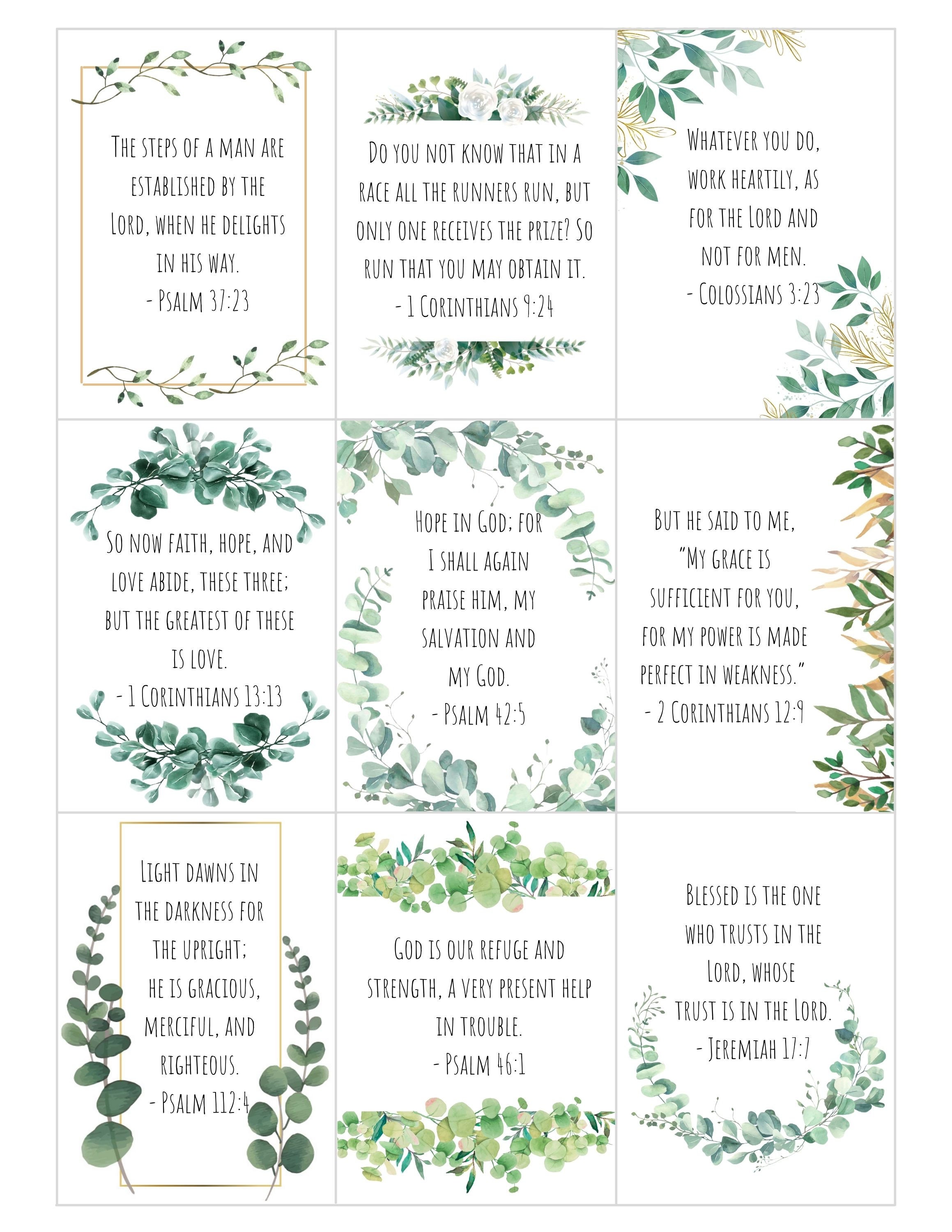 Men's Printable Bible Verse Cards | Small Scripture Cards | Bible Verse ...