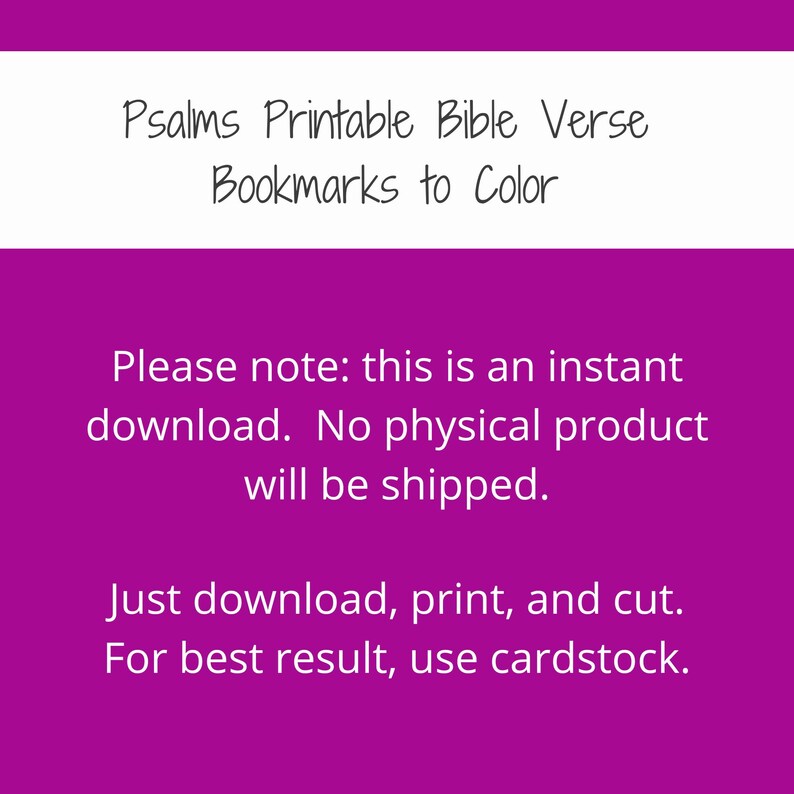 Psalms Bookmarks to Color | Bible Verse Coloring Page | DIY Bookmarks ...