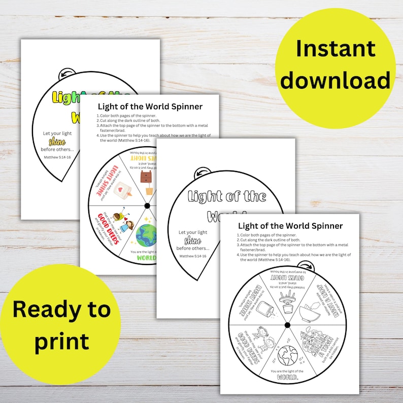Light of the World Craft | Sermon on the Mount Story Spinner | Bible ...
