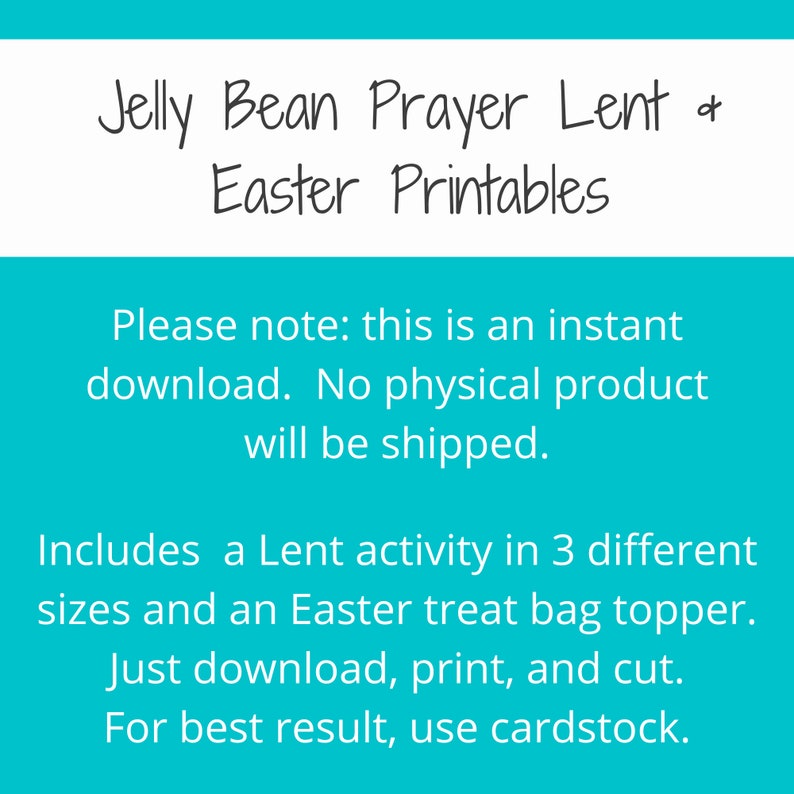Jelly Bean Prayer Lent and Easter Printables | Jelly Bean Prayer Treat ...