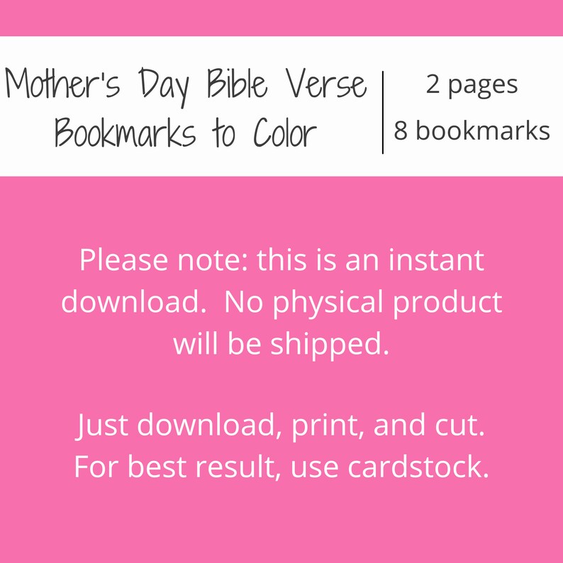 Printable Bible Verse Bookmarks | Mother's Day Bookmarks | Mother's Day ...