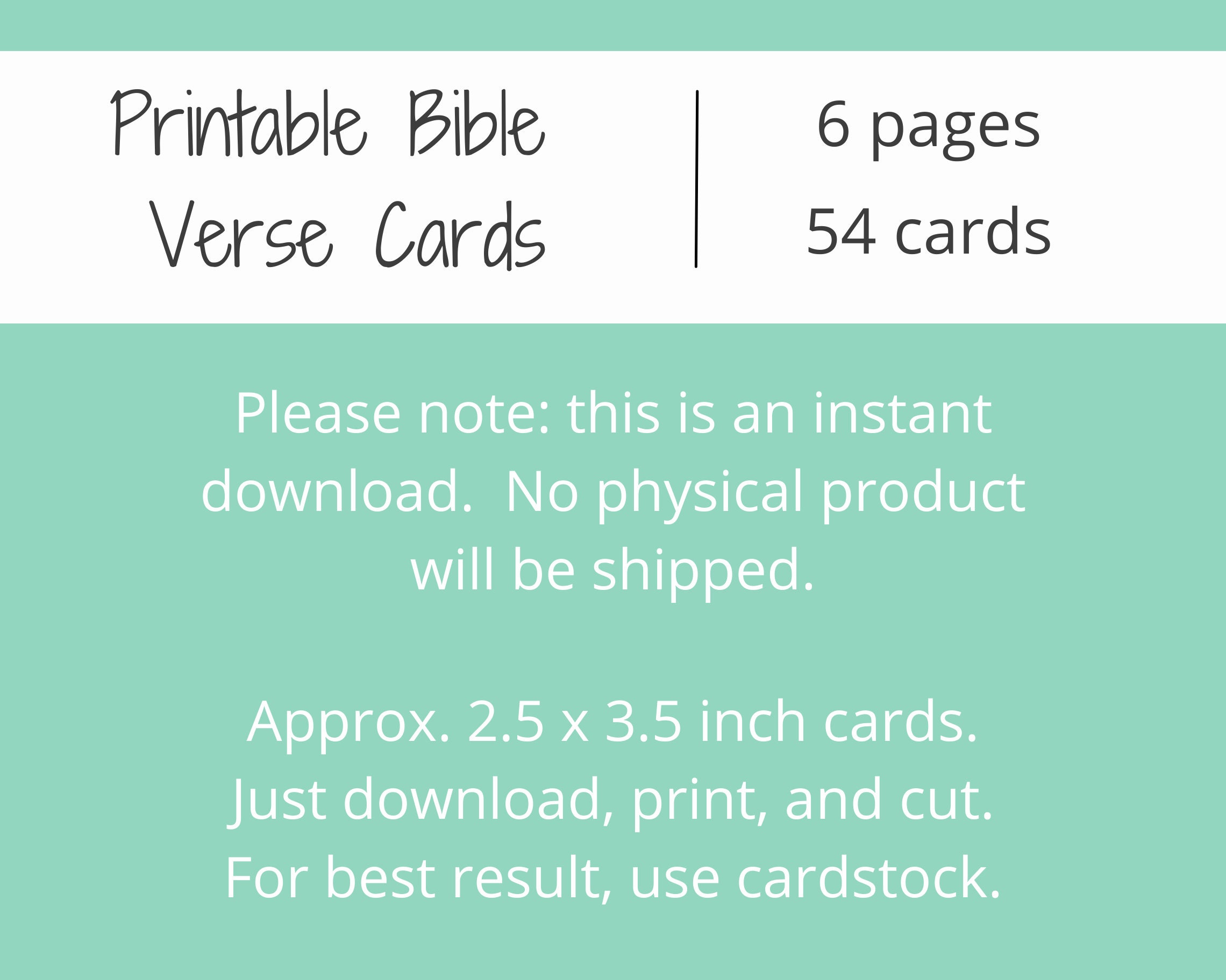 Cute Graphic Bible Verse Note Cards | Mini Scripture Cards | Printable ...