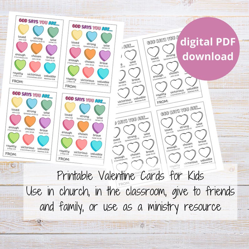 Christian Valentines Printable | Valentine's Day Bible Verse Cards for ...