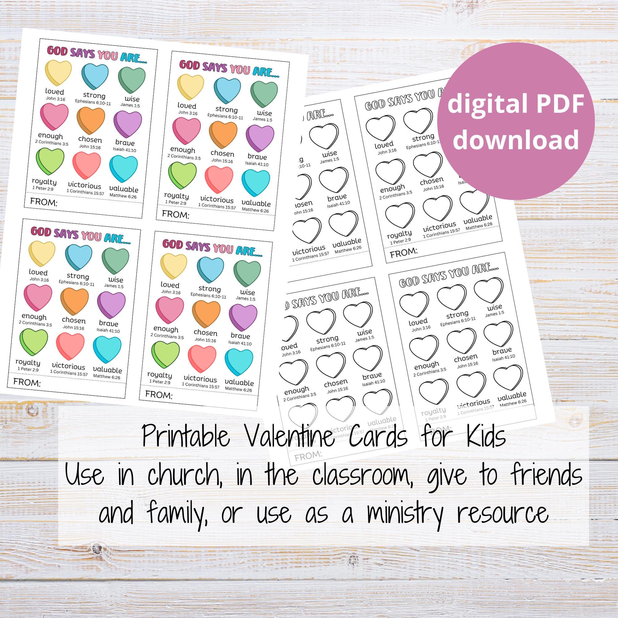 Christian Valentines Printable | Valentine's Day Bible Verse Cards for ...