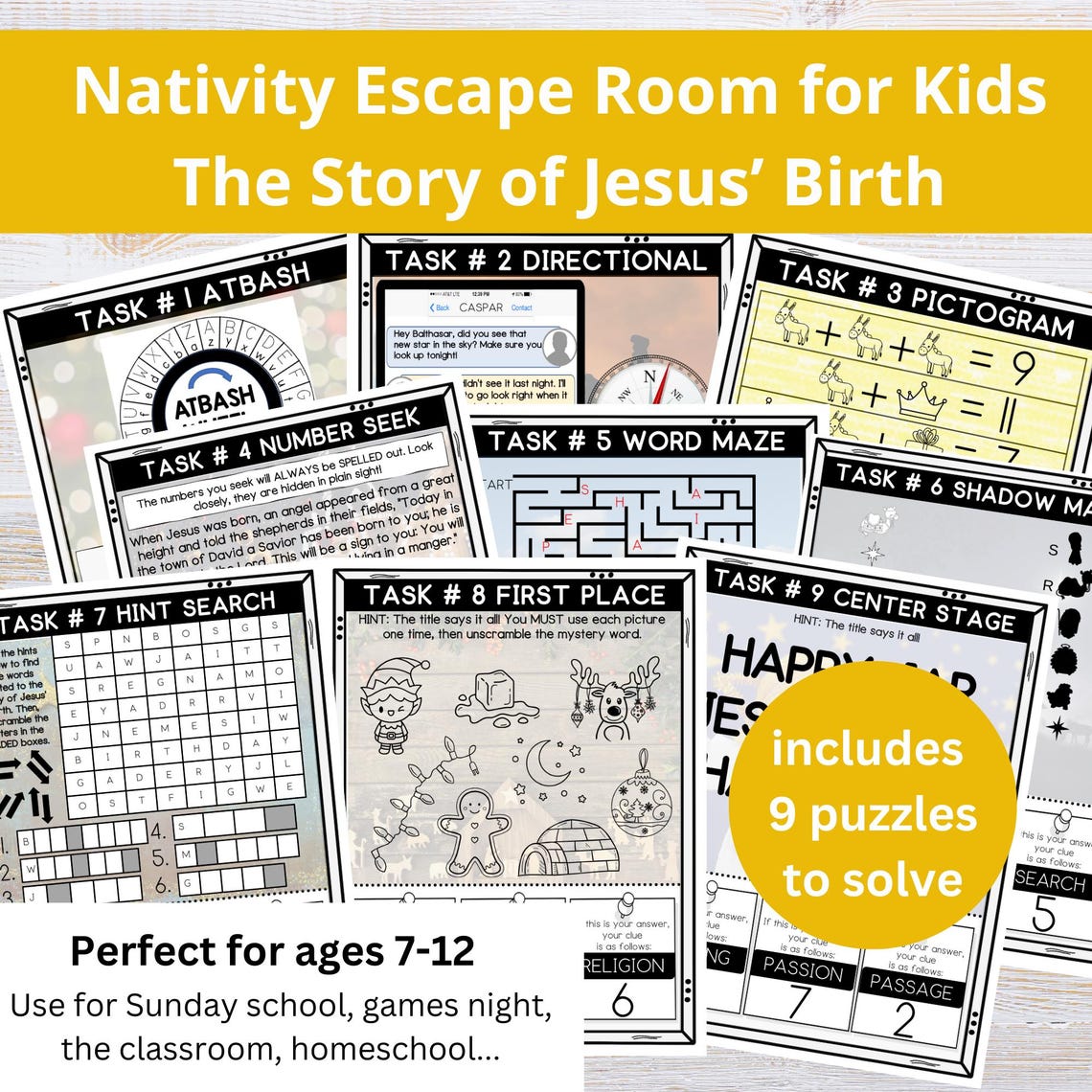 Printable Christmas Escape Room for Kids | Nativity Christmas Escape ...