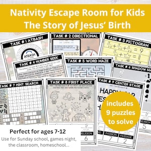 Printable Christmas Escape Room for Kids | Nativity Christmas Escape ...