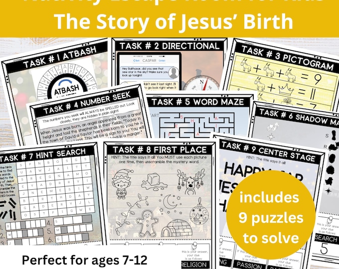 Parable of the Hidden Treasure Bible Story Escape Room | Printable ...