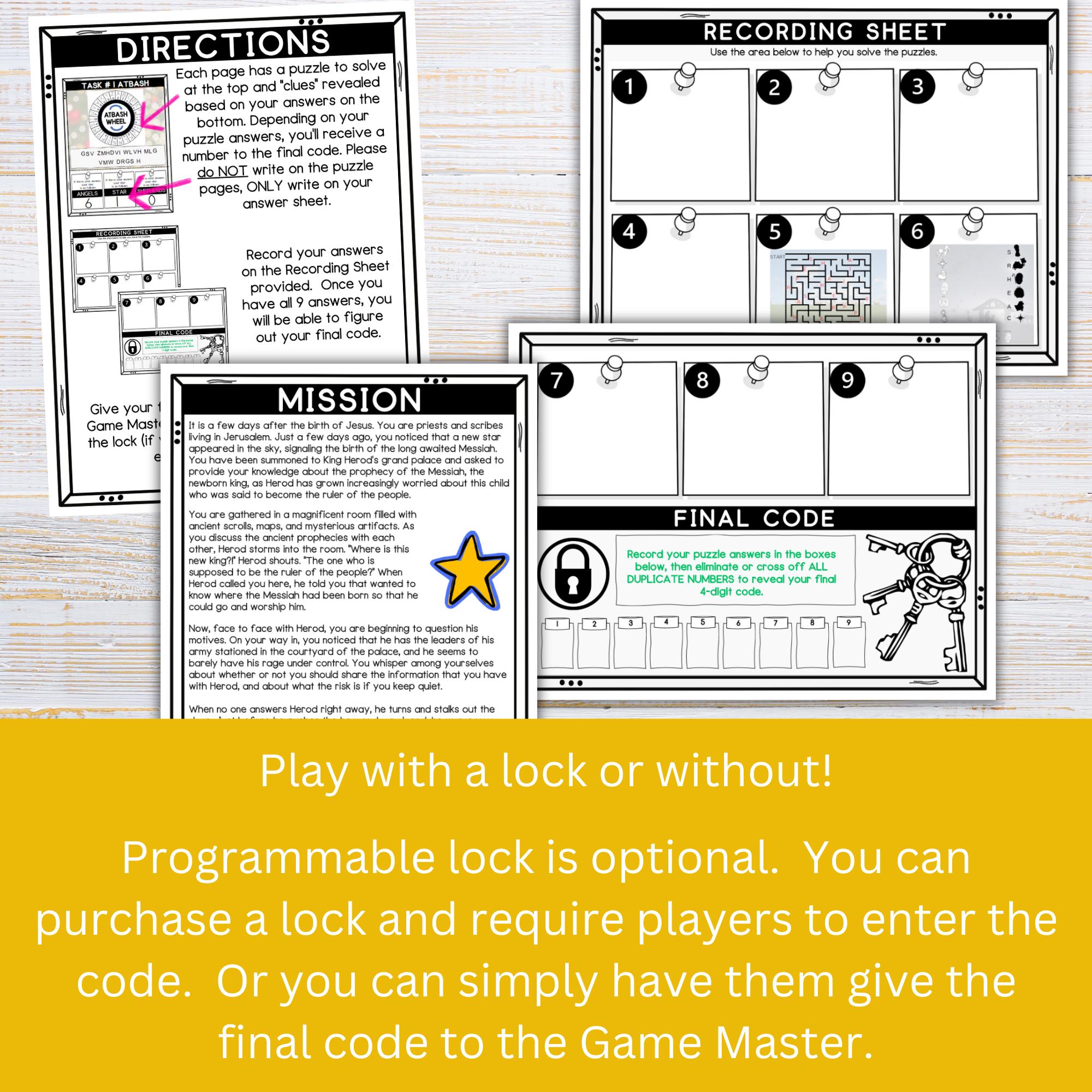 Printable Christmas Escape Room for Kids | Nativity Christmas Escape ...