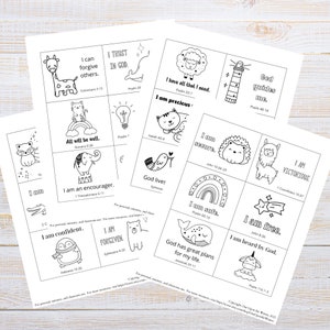Biblical Affirmations for Kids | Bible Affirmation Cards to Color ...
