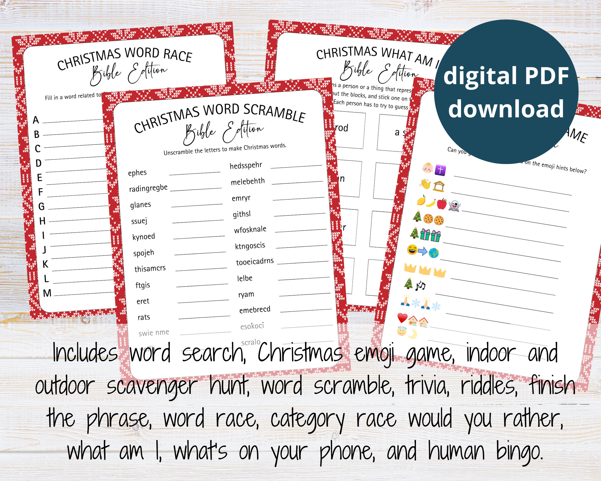 Christmas Game Bundle Printable | Nativity Christmas Games | Christmas ...