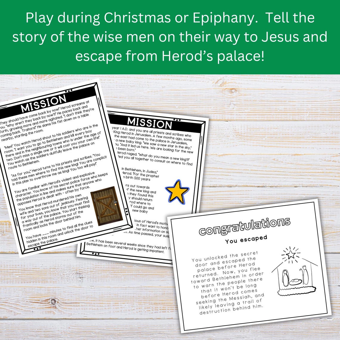 Christmas Escape Room | Nativity Bible Escape Room | Epiphany Escape ...
