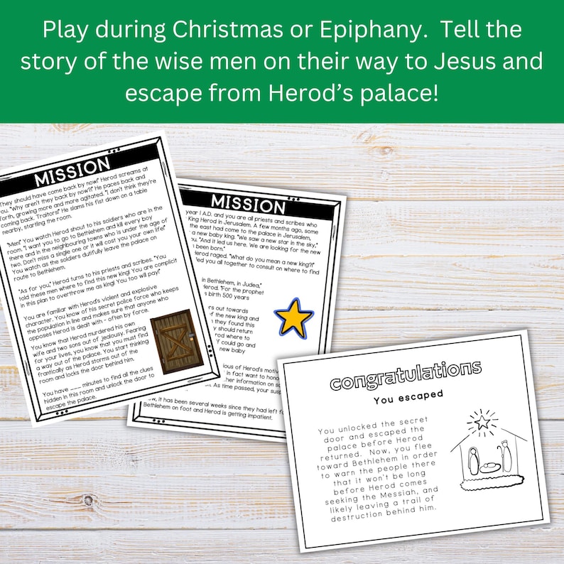 Christmas Escape Room | Nativity Bible Escape Room | Epiphany Escape ...