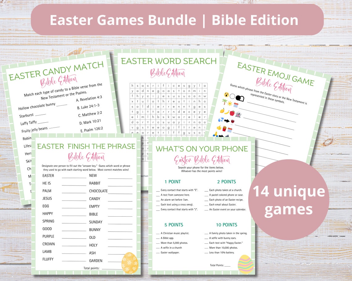 Bible Easter Games Bundle | Christian Easter Games for Kids and Adults ...