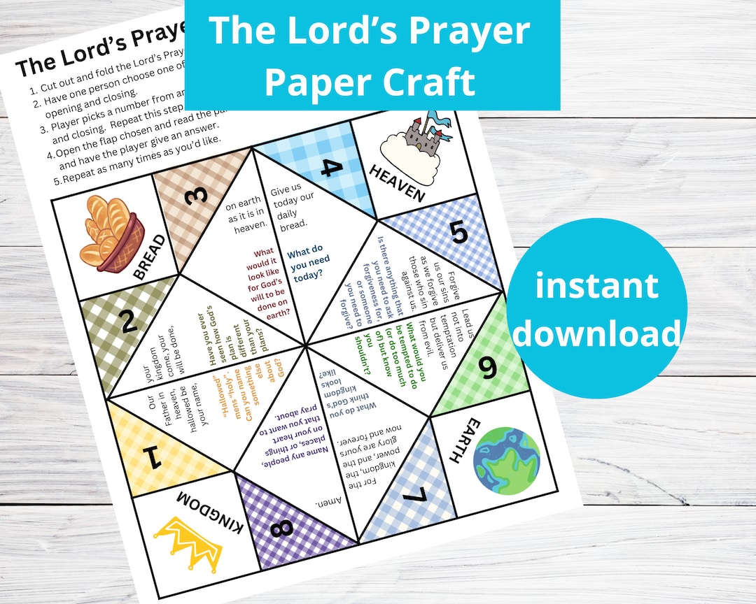 The Lord's Prayer Paper Craft | Lords Prayer Sunday School Activity ...