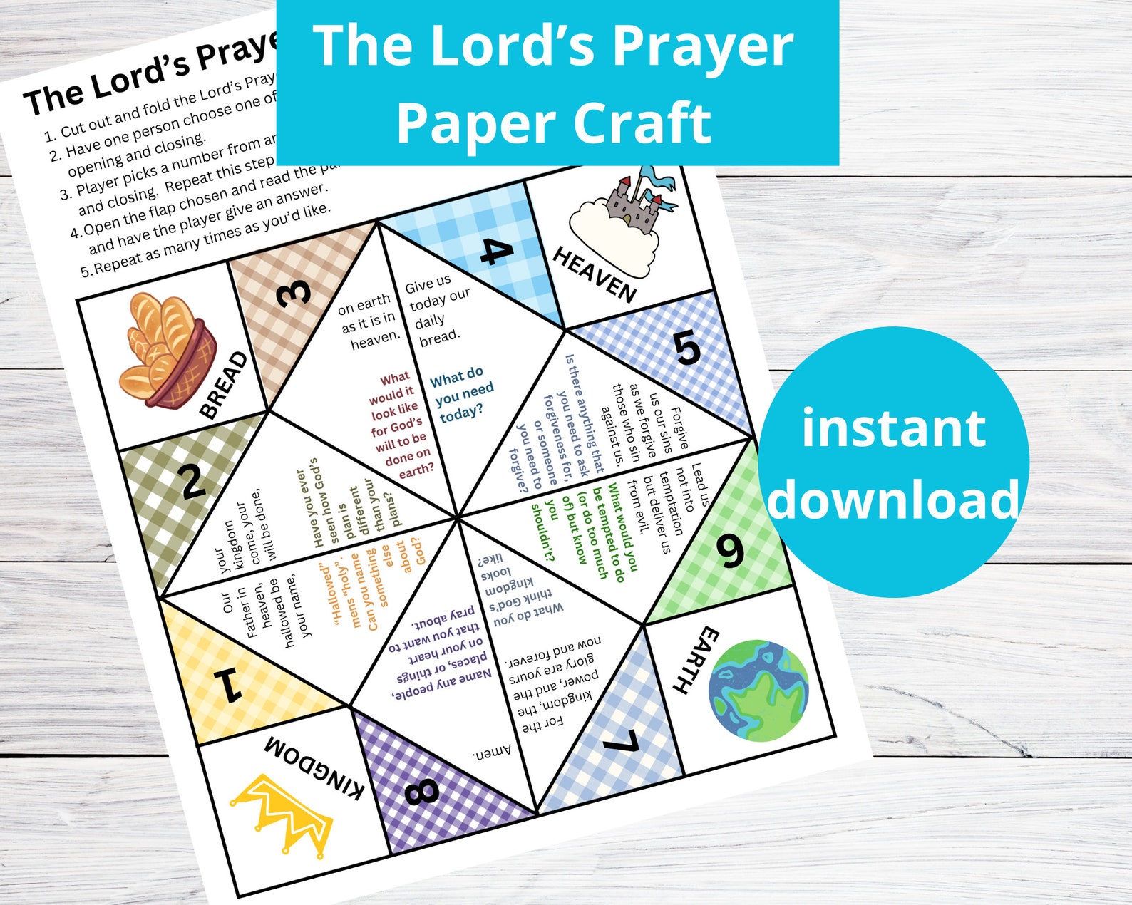 The Lord's Prayer Paper Craft | Lords Prayer Sunday School Activity ...