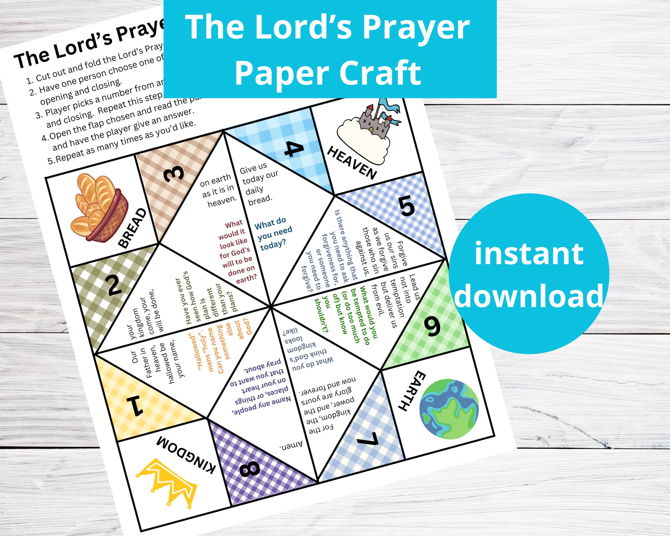 The Lord's Prayer Paper Craft | Lords Prayer Sunday School Activity ...