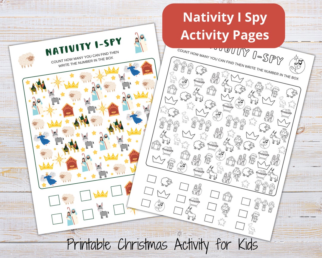 Nativity I Spy Activity Pages | Christmas Printable Coloring Pages ...