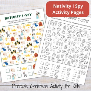 Nativity I Spy Activity Pages | Christmas Printable Coloring Pages ...