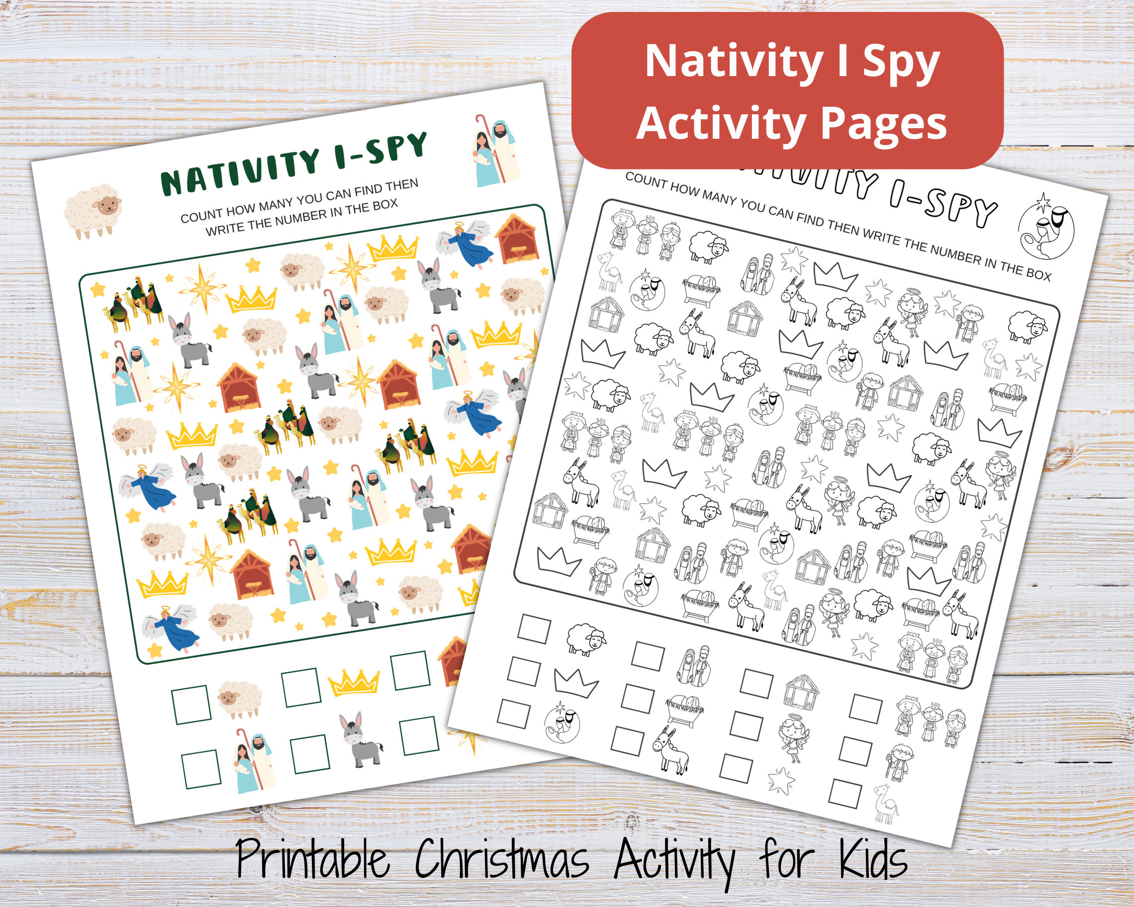 Nativity I Spy Activity Pages | Christmas Printable Coloring Pages ...